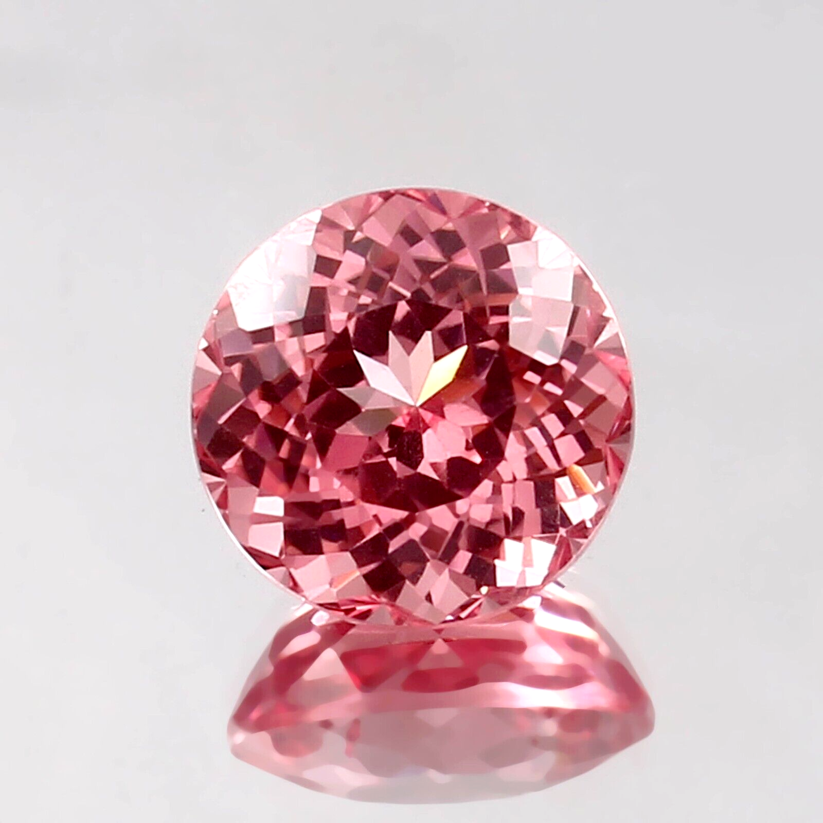 8 Ct GIE Certified Round Cut Natural Padparadscha Color Sapphire Loose ...
