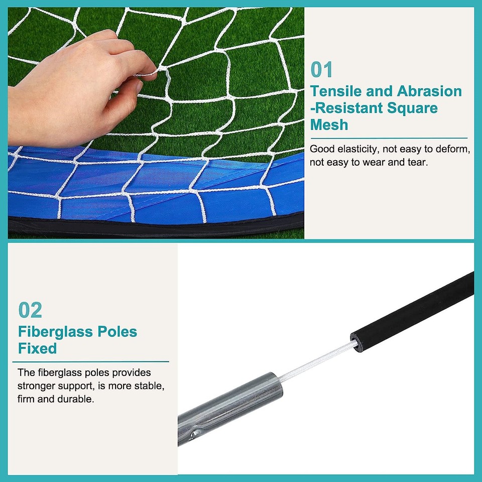 Pop Up Soccer Goals Set Soccer Ball Net Bag, Football Gates Indoor ...