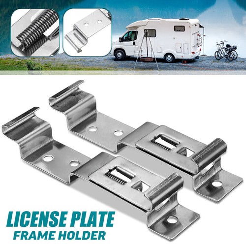 Pair Trailer Number Plate Clips Holder Spring Loaded Steel License ...