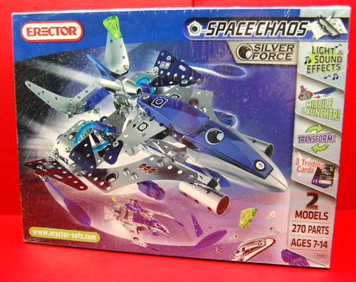 Brand New Space Chaos Silver Force Erector Set 7101 2 Models 270 Parts ...