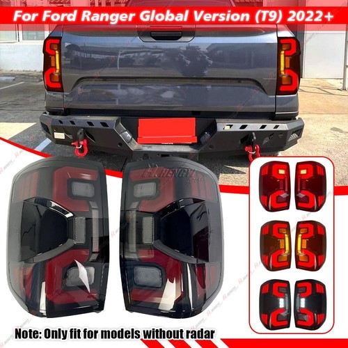 LED Smoked Black Tail Light Rear Light Fit For FORD RANGER T9 2022 2023 ...