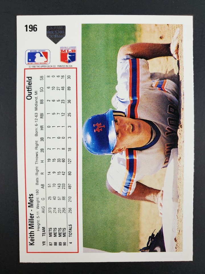 1991 Upper Deck Keith Miller New York Mets #196 | eBay