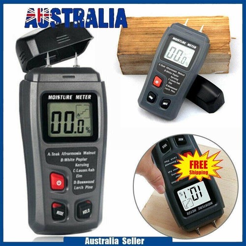 Digital Moisture Meter Damp Humidity Timber Wood Tester LCD Analyzer ...