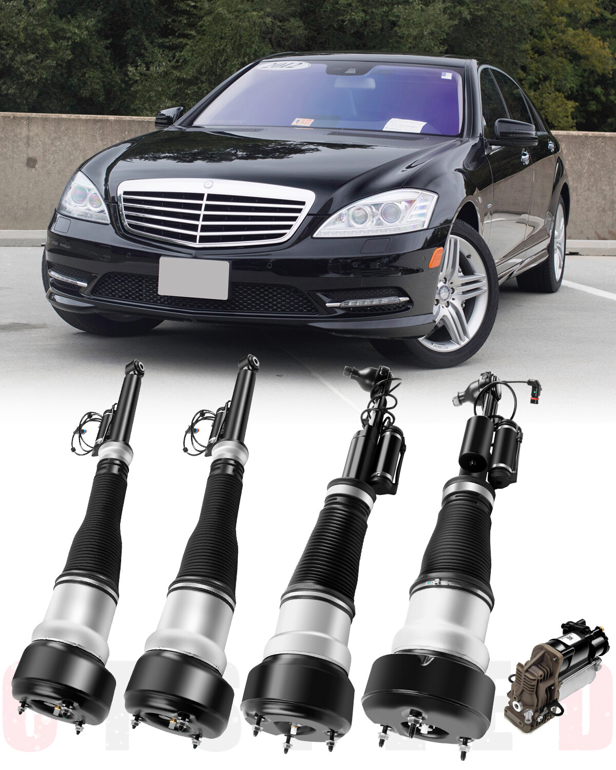 5* Rear Front Air Suspension Shocks Compressor For Mercedes W221 S500 ...
