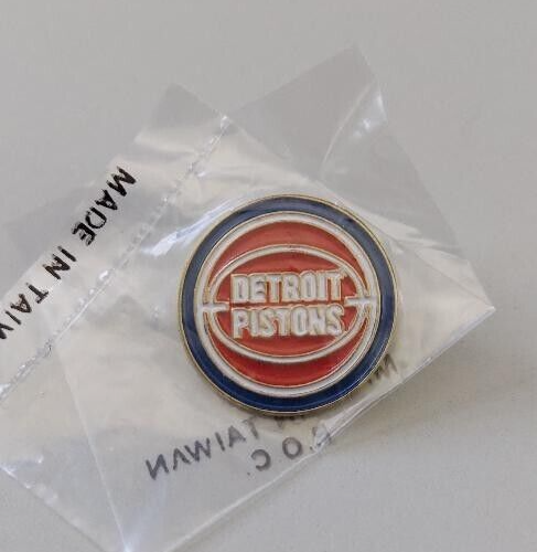 NBA Detroit Pistons Small Round Logo Pin Stamped C P & D Basketball OOP ...