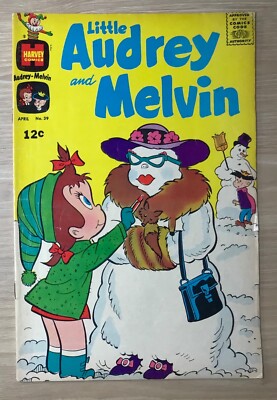 Little Audrey and Melvin #39 Harvey Comics Silver Age snowman winter vg ...