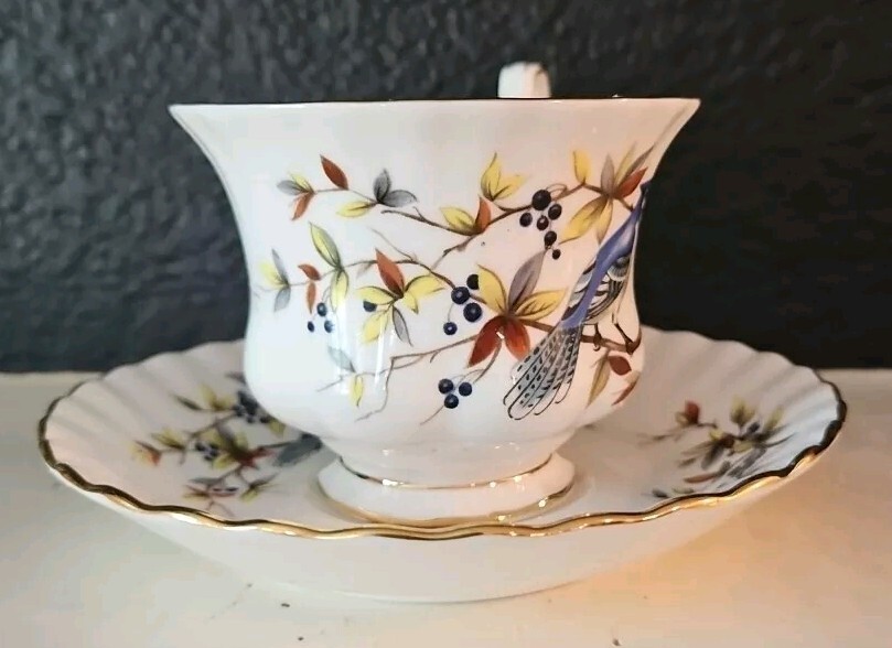Royal Albert England Blue Jay Tea Cup & Saucer Woodland Series EUC | eBay
