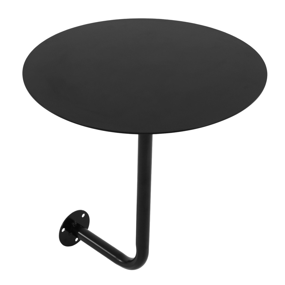 Round Table Black Iron Wall-mounted End Table L Shaped for Coffee House ...