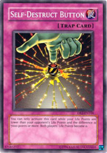Yugioh! LP Self-Destruct Button - DR2-EN106 - Common - Unlimited Edition Lightly | eBay