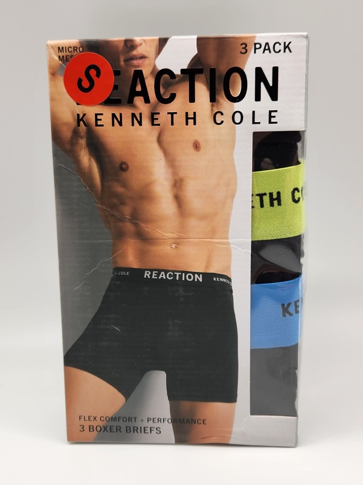 3 Pack KENNETH COLE Men S M L XL Waistband Logo Micro Mesh Boxer Briefs ...