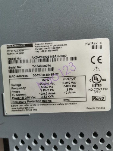 AKD-P01206-NBAN-0000 KOLLMORGEN Servo Drive Brand New by DHL/FedEx | eBay