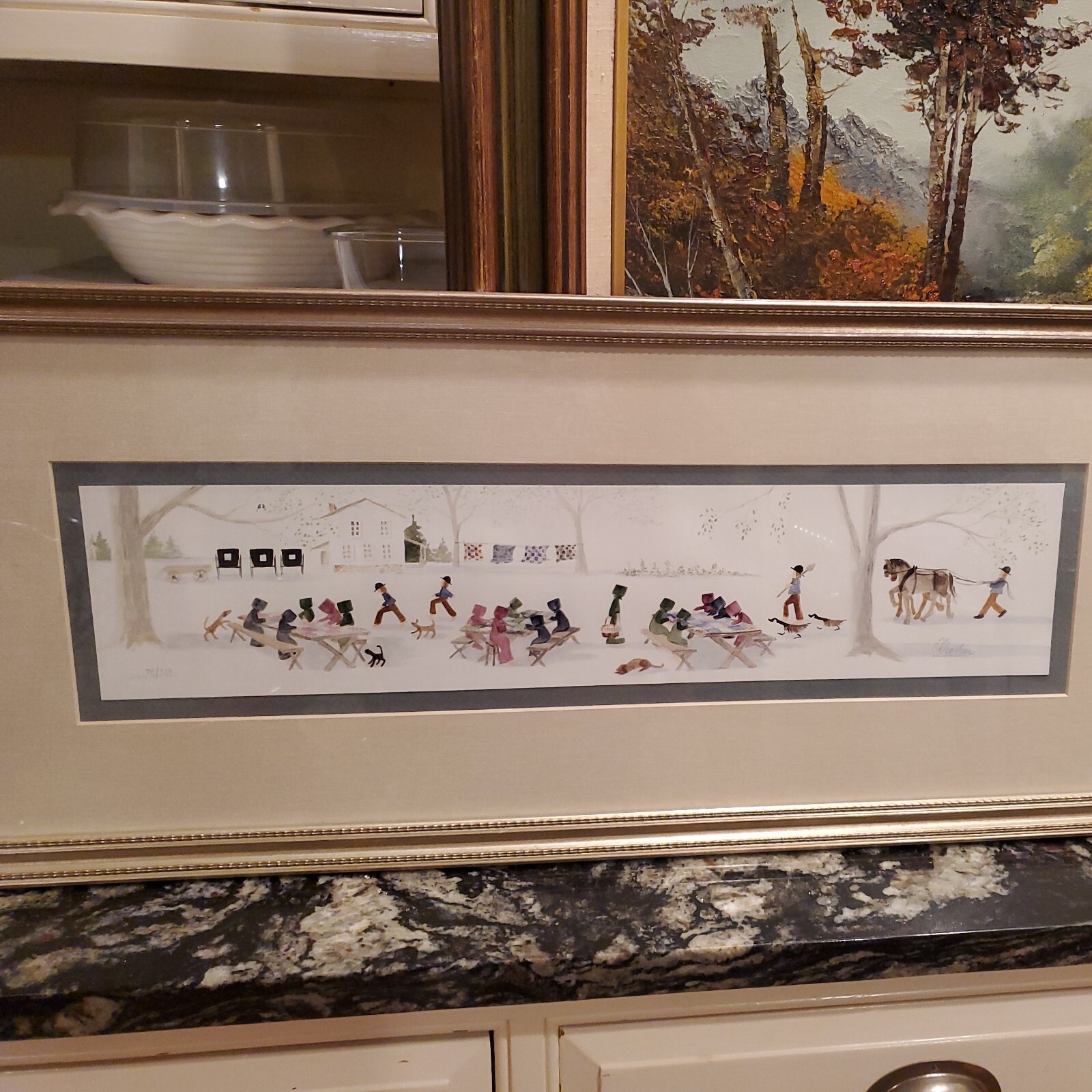 Diane Graebner Signed Print Framed Matted Print "Young Quilters" | eBay