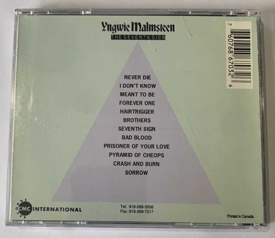 YNGWIE MALMSTEEN cd THE SEVENTH SIGN (CD, 1994, CMC International ...