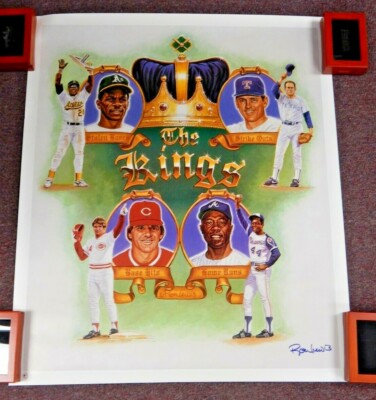 1998 "The Kings" of Baseball Poster Ron Lewis Artist Signed 31" x 26 ...