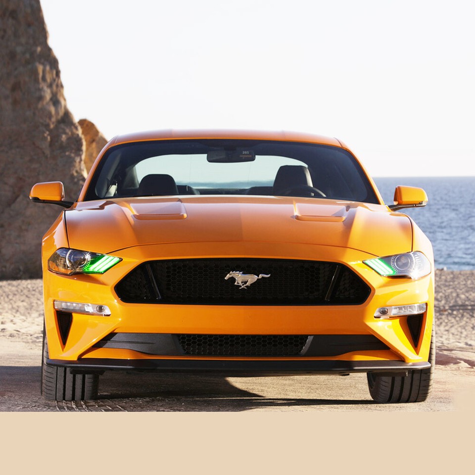 For 2018-2023 Ford Mustang RGB LED New Style Headlights DRL Front Lamps ...