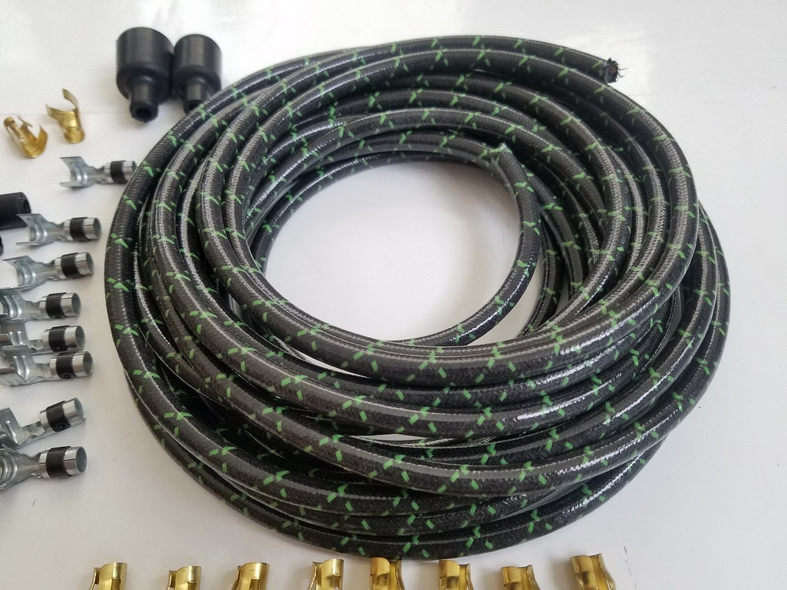 DIY Universal Cloth Covered Spark Plug Wire Kit Set Vintage Wires v6 v8 ...