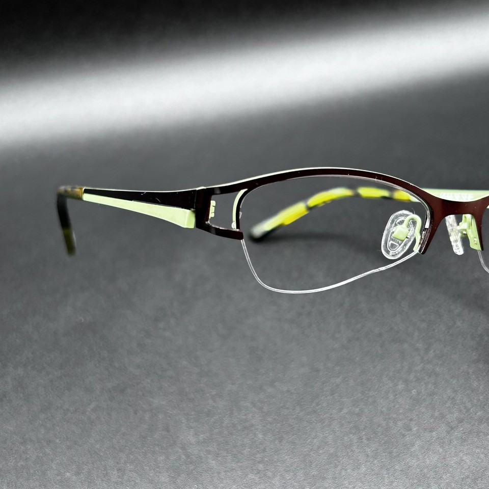 Zenni 694015 Half-Rim Eyeglasses Frame Brown Jade 51-17-136 Used | eBay