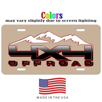 4x4 Off road vehicle art aluminum license plate car truck SUV sand tag ...