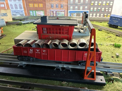 VTG Lionel #342 CULVERT PIPE LOADER & #6343 Barrel Ramp Flat Car | eBay