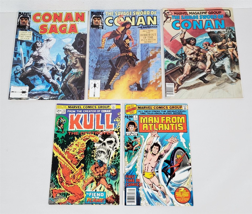 D-211 VINTAGE 1960-1990 MARVEL COMIC LOT-CONAN, TARZAN, MAN FROM ATLANTIS, +! | eBay