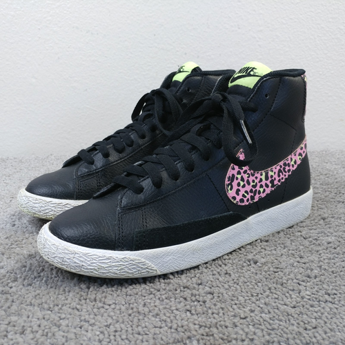Nike Blazer Mid GS Girls Size 5Y Shoes Black Pink Cheetah DA4674-001 | eBay