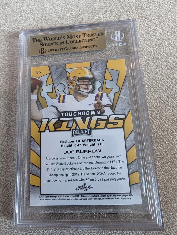 2020 Leaf Draft Joe Burrow Rookie Card #85 Gem Mint BGS 9.5 | eBay