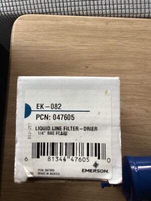 Emerson EK-082 Liquid Line Filter Drier 1/4" SAE Flare | eBay
