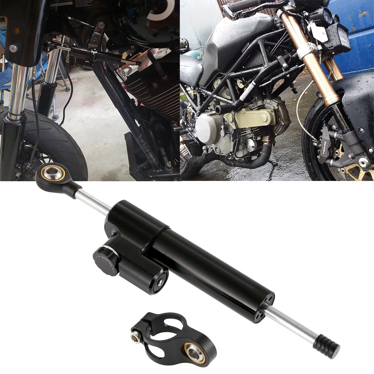 New Steering Damper Stabilizer For Harley Dyna Softail Road King Street ...