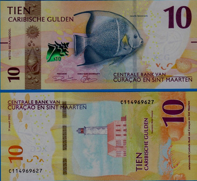 Curacao and Sint Maarten 10 GULDEN Caribbean P-1 2025 x 1 Pcs UNC First ...