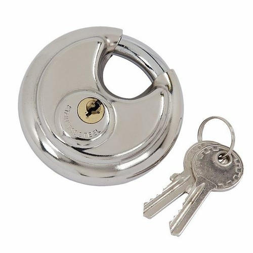 50mm Round Steel Disc Padlock Door Circular Discus Hardened Shackle ...