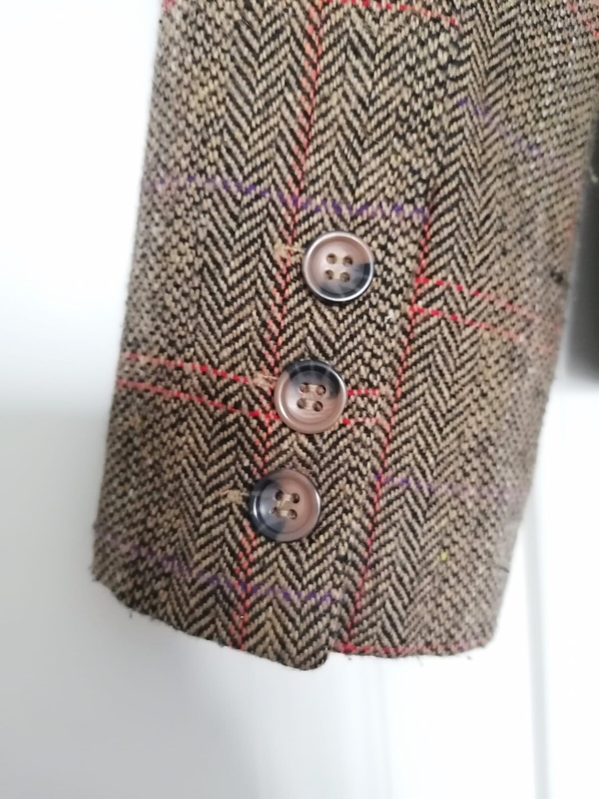 Ringspun Loves Rosy Cheeks Wool Mix Tweed Blazer Jacket in Brown Size ...