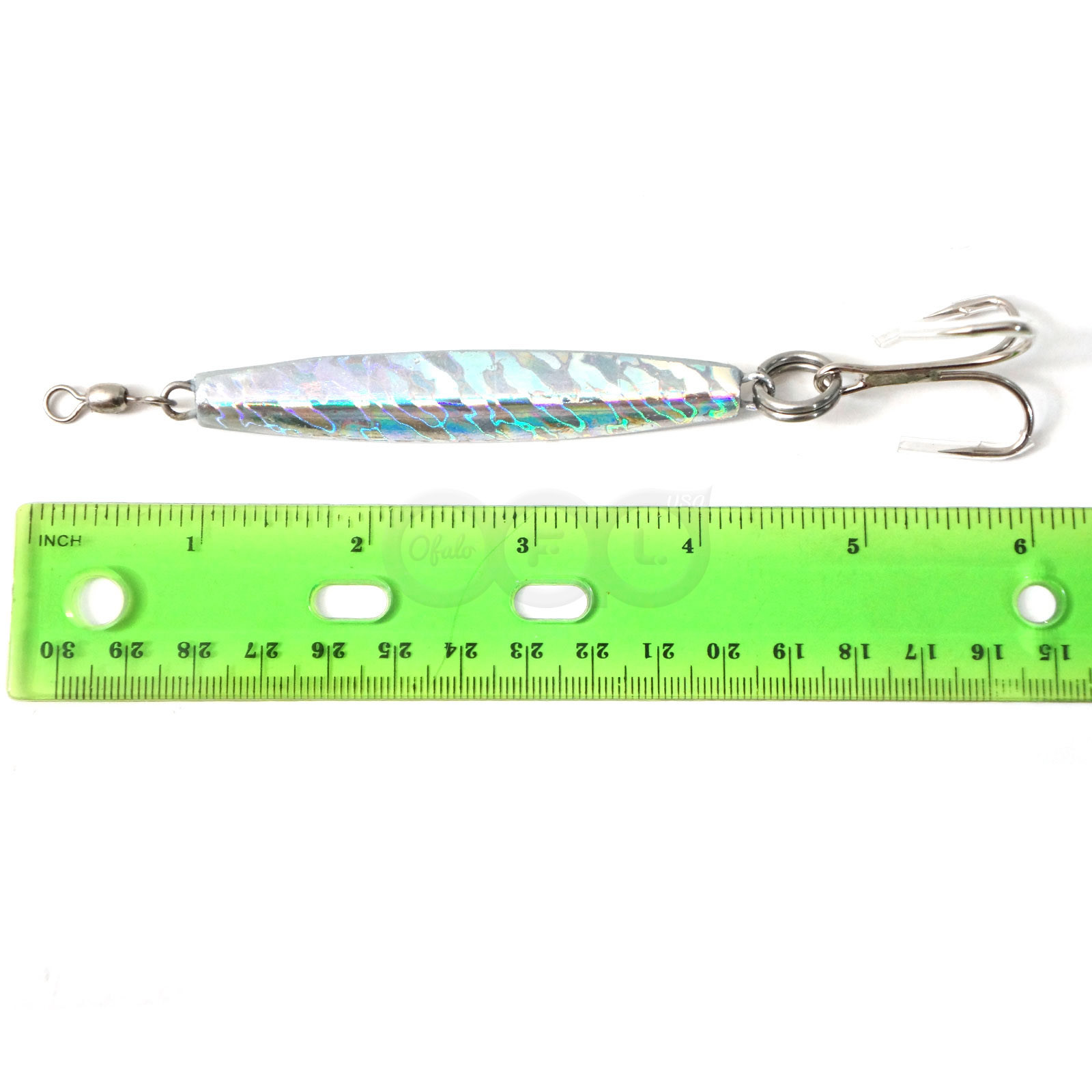 10pcs 2oz Fishing Diamond Jigs Mylar Silver Jigging Metal Lure w/ a ...