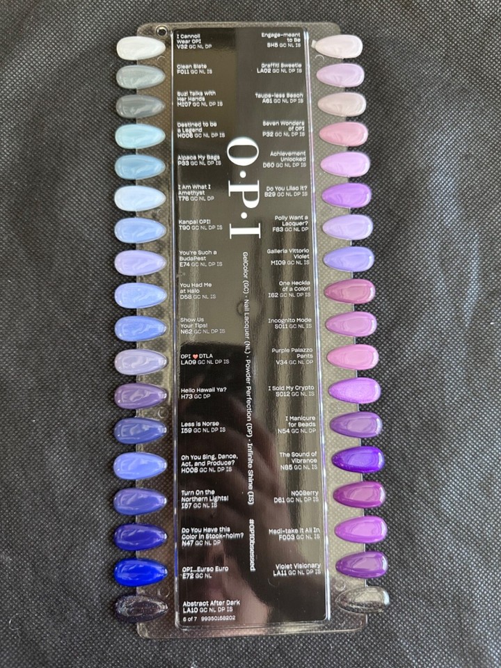 OPI Color Chart - Gel Color, Infinite Shine, Nail Lacquer, Powder ...