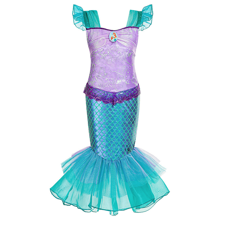 Kids Girls Mermaid Lovely Costume Cosply Princess Halloween Birthday ...