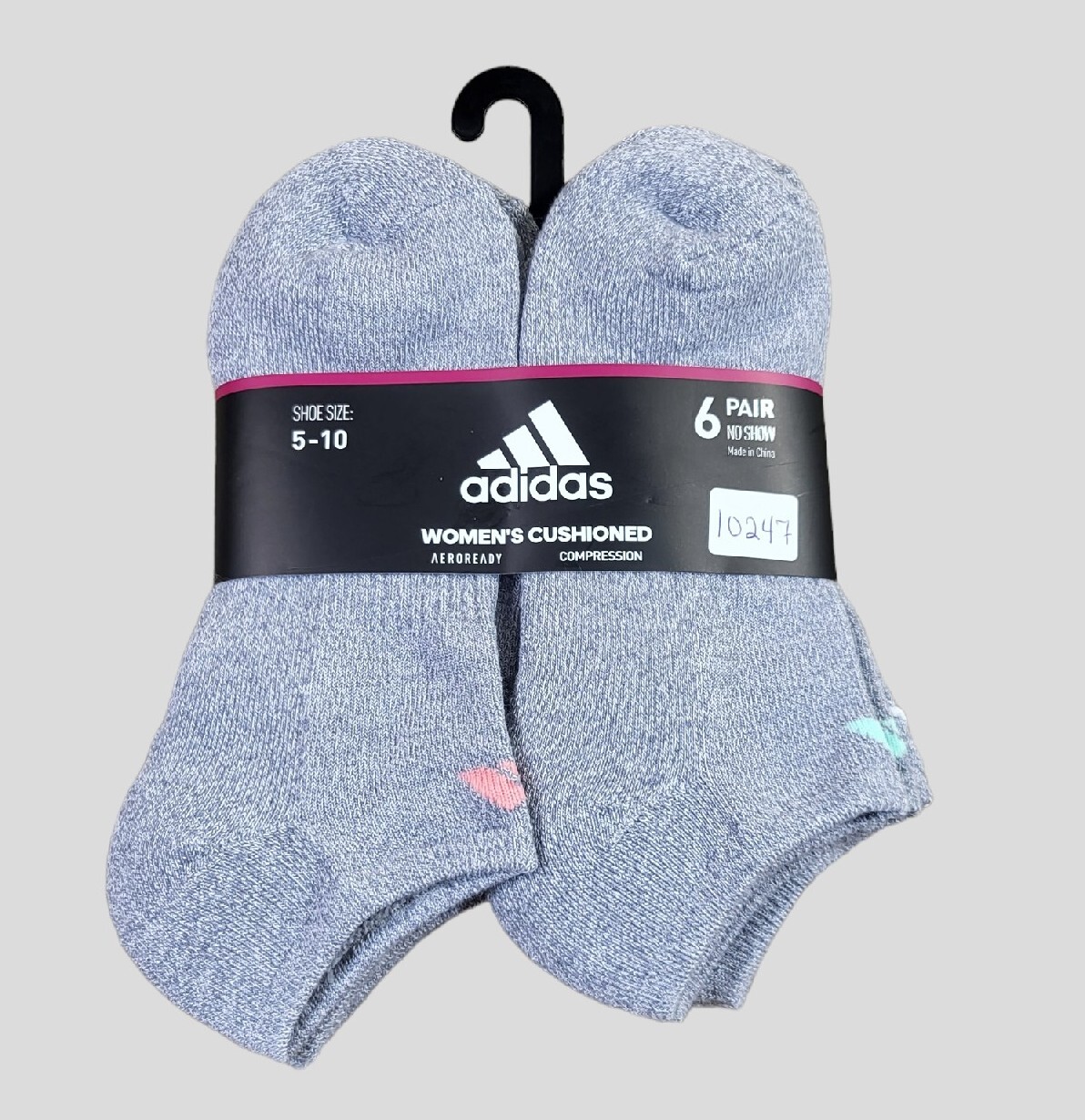 ADIDAS Womens Socks No Show Aeroready Cushion Compression 6 Pair Shoe ...