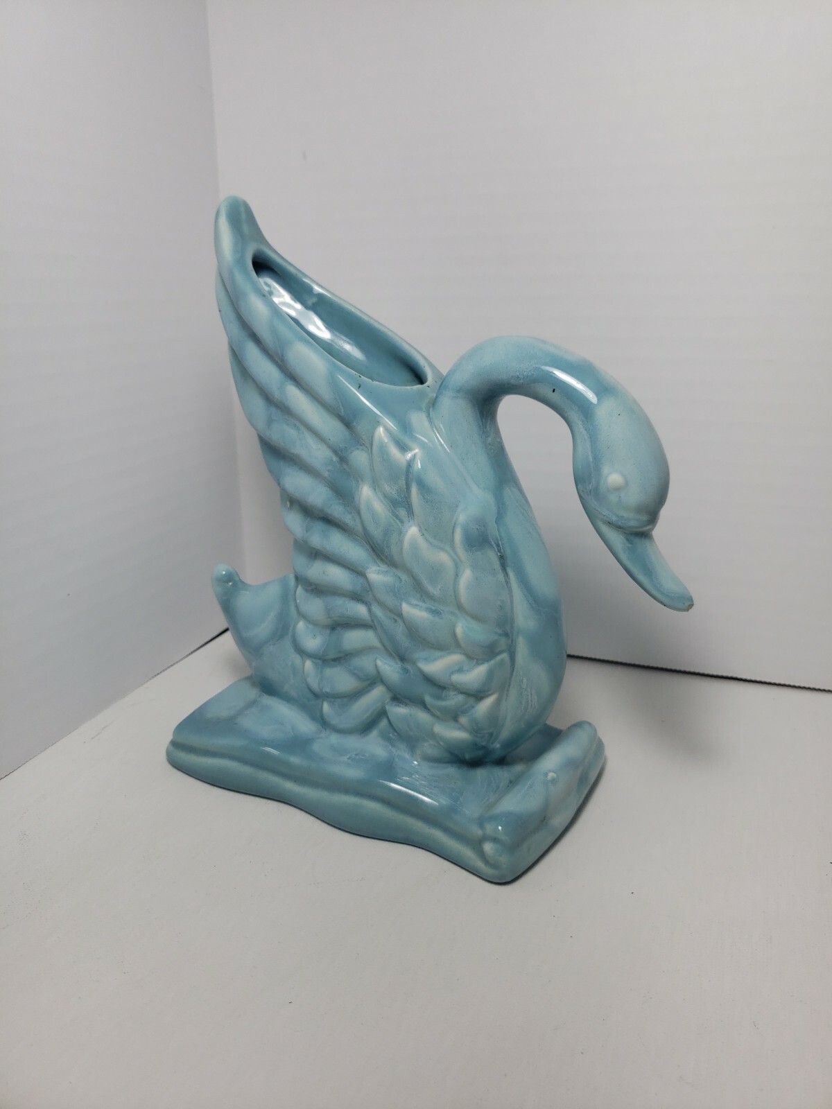 VTG Royal Haeger R430 Light Blue Teal Swan Vase Bird Planter Figure USA ...