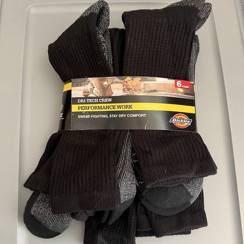 Dickies Dri-Tech Men's Crew Socks, 6-Pack, Size 15-17 | eBay