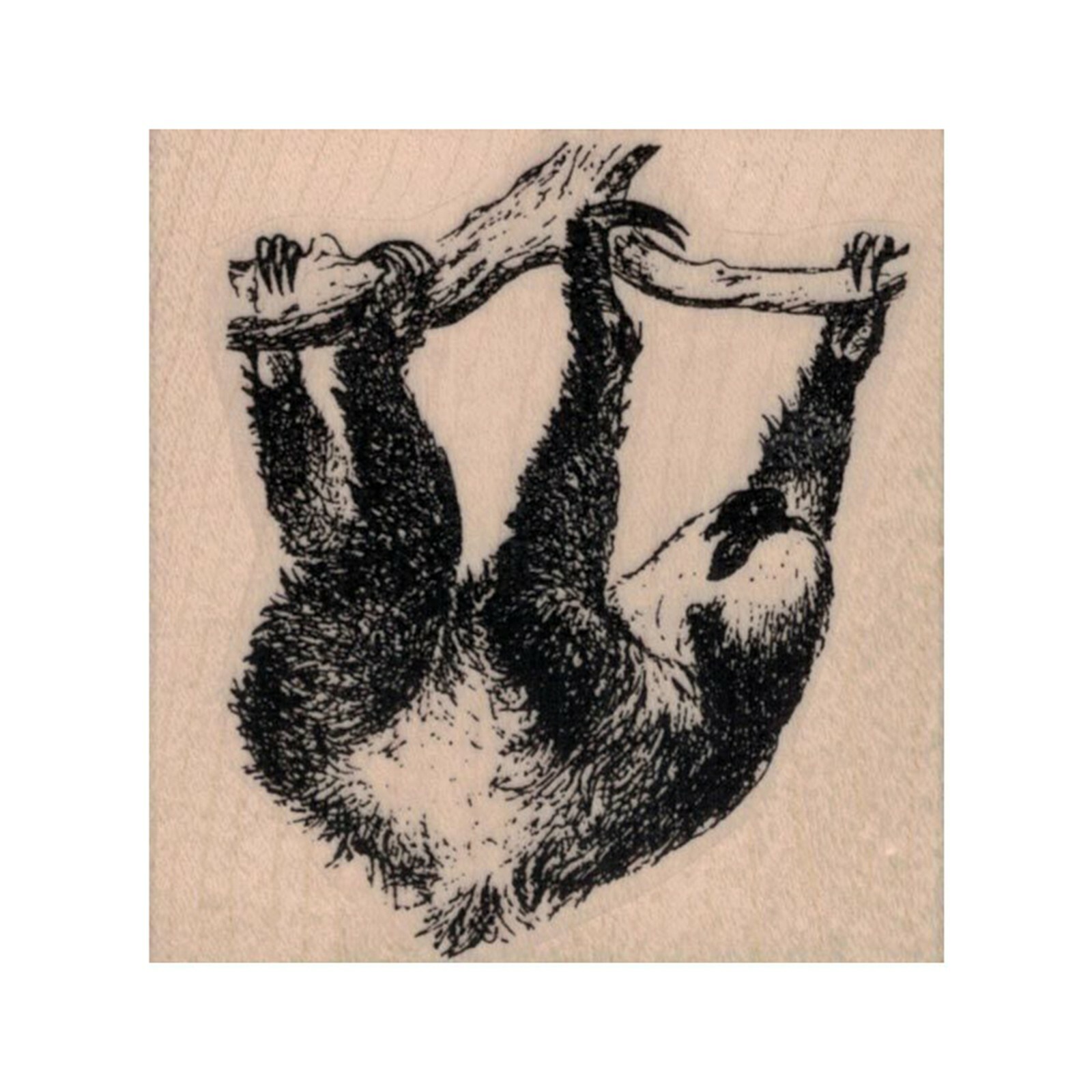NEW Sloth Hanging From Branch RUBBER STAMP, Three Toe Sloth Stamp ...