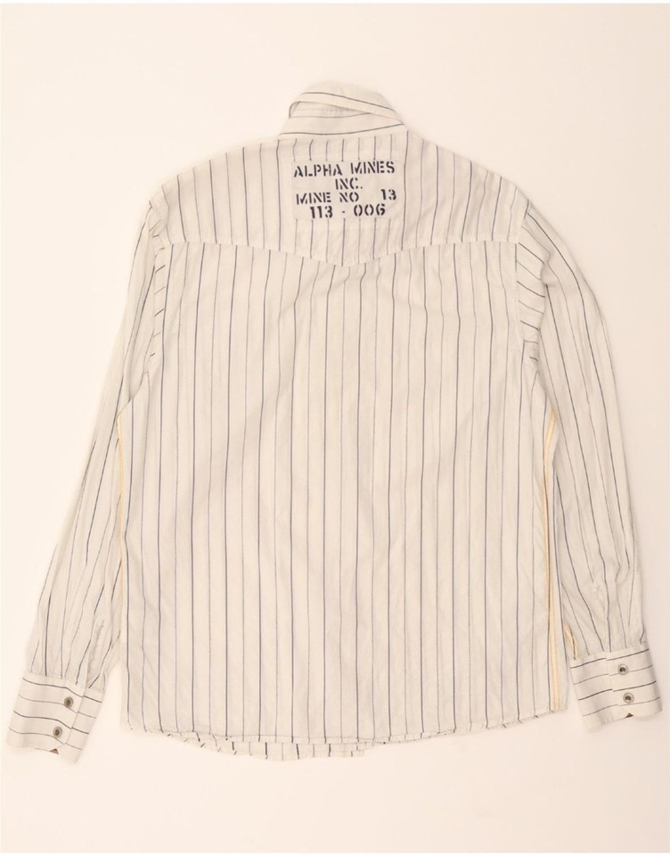 JACK & JONES Mens Graphic Shirt XL White Striped Cotton ZL08 | eBay