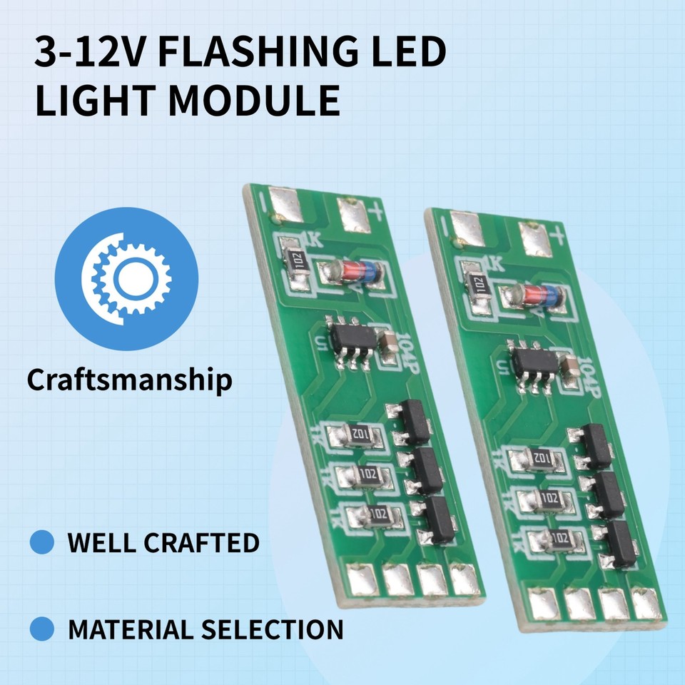 5Pcs 3-12V Flashing LED Light Module Red Pair Flashing Suitable for ...