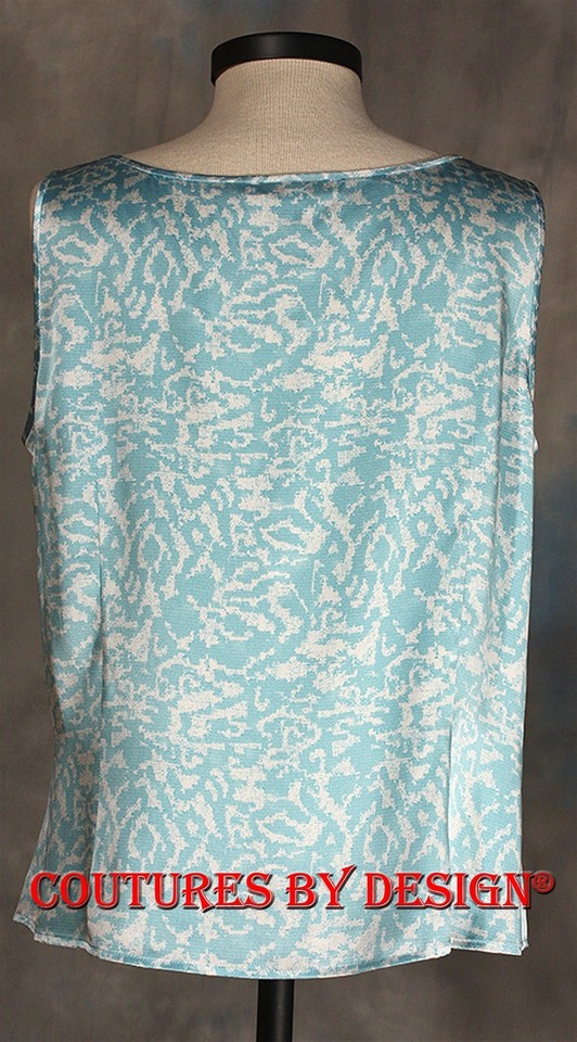 St John Knits Silk Tank,Top,Shell Powder Blue/White Sz Large NWOT | eBay