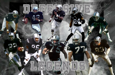 Oakland Raiders Lithograph print of Raider Defensive Legends 17 x 11 | eBay