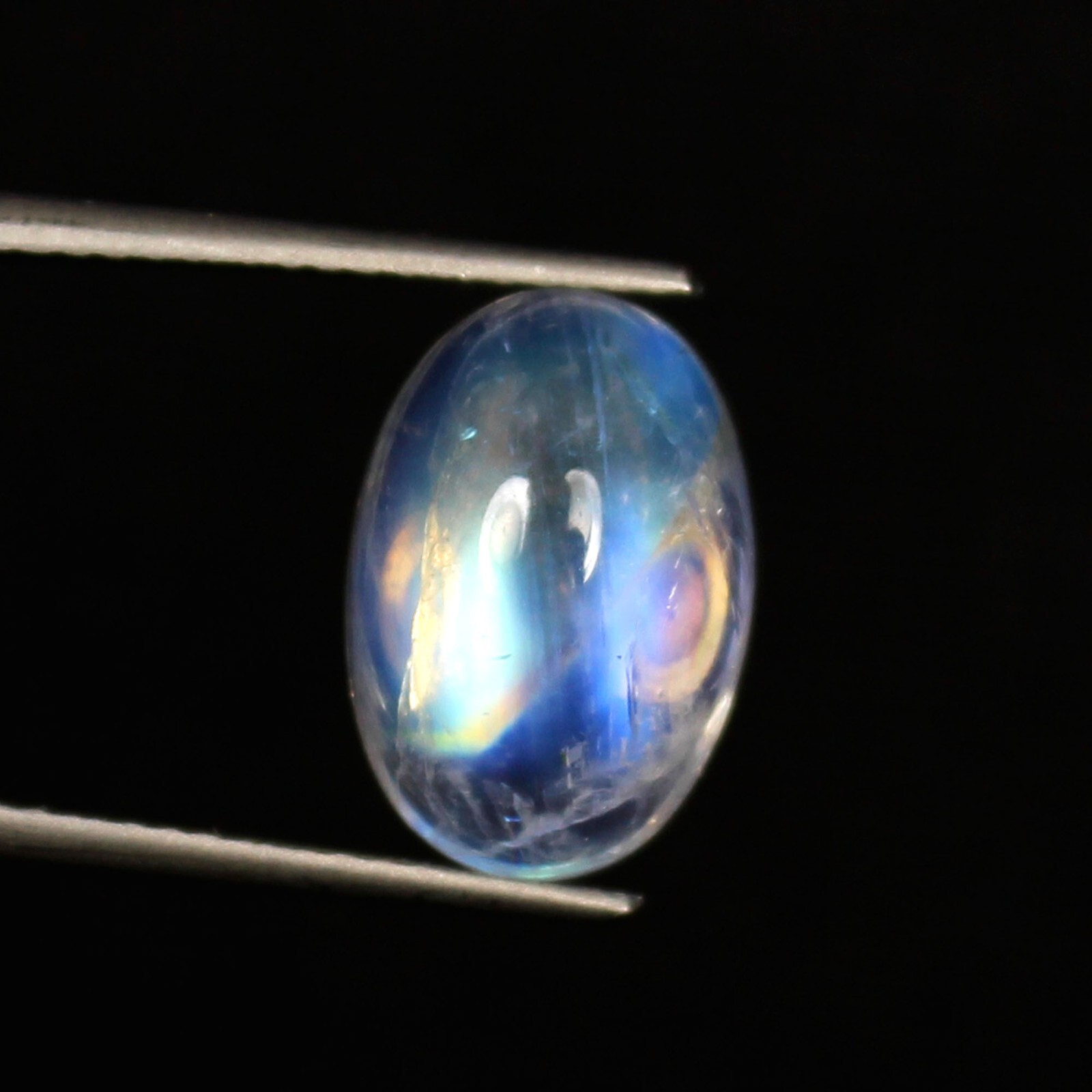 AAA Rainbow Moonstone Oval Shape Blue Fire Moonstone Gemstone Cabochon ...