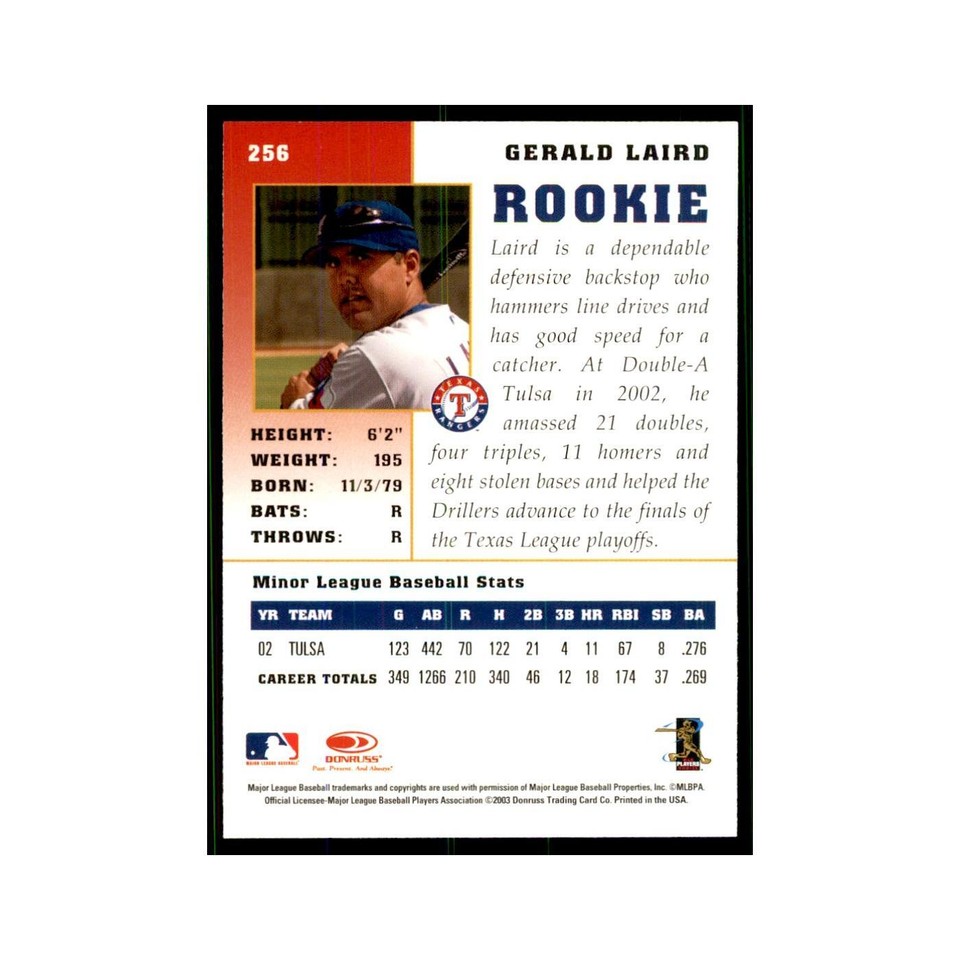 2003 Donruss Champions Gerald Laird Baseball Cards #256 | eBay