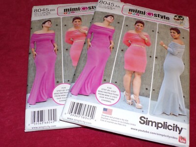 🌺 SIMPLICITY #8045 - LADIES STEP BY STEP OFF SHOULDER GOWN PATTERN 10 ...