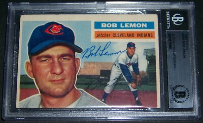 1956 Bob Lemon #255 Signed Autographed Auto Baseball Card BAS Beckett ...