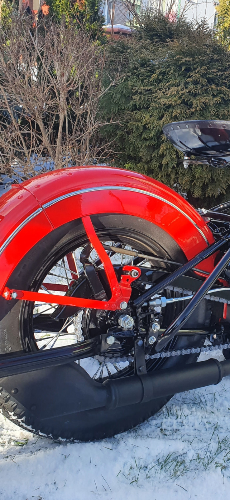 Harley-Davidson WL WLA WLC WLD Flathead Complete Rear 16" Wheel | Black ...