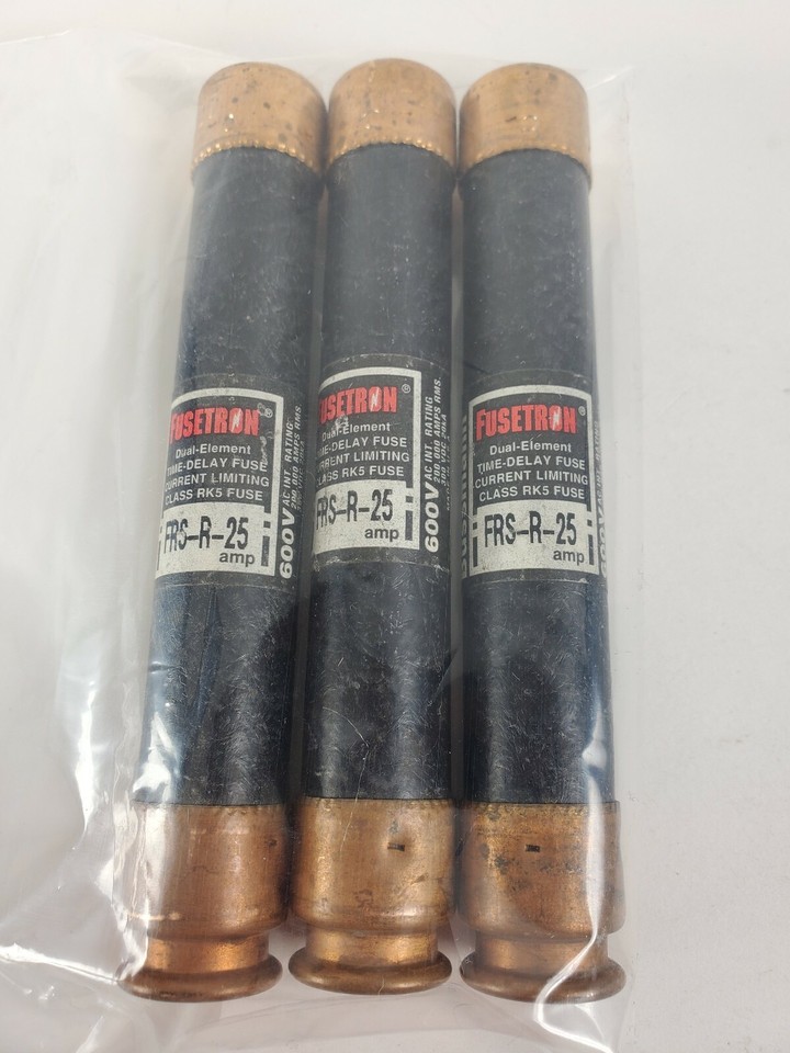 3 Bussmann Fusetron FRS-R-25 Amp Fuses Class RK5 600V | eBay