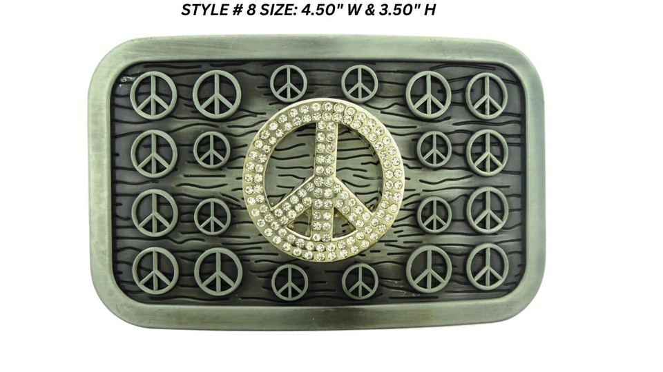 Peace Sign Belt Buckle Symbol Dove Peace-Lover-Keeper Metal Brused New ...