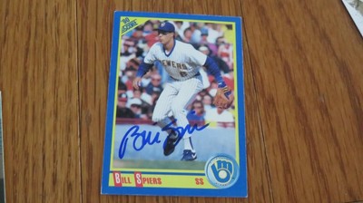 Bill Spiers Autographed Hand Signed Card 1990 Score Milwaukee Brewers ...